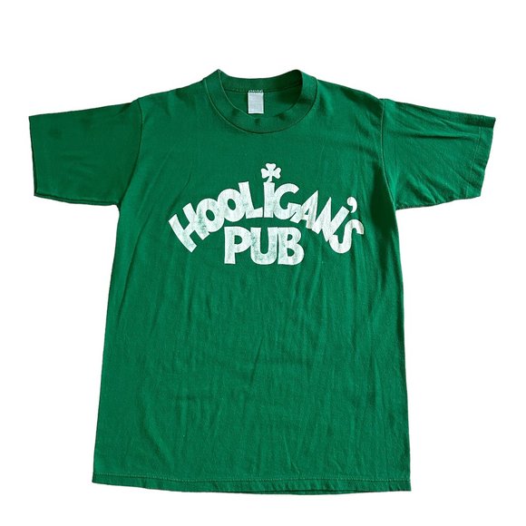 Shirts | Vintage 9s Hooligans Pub Irish Drinking Single Stitch Green Graphic Tshirt M | Poshmark